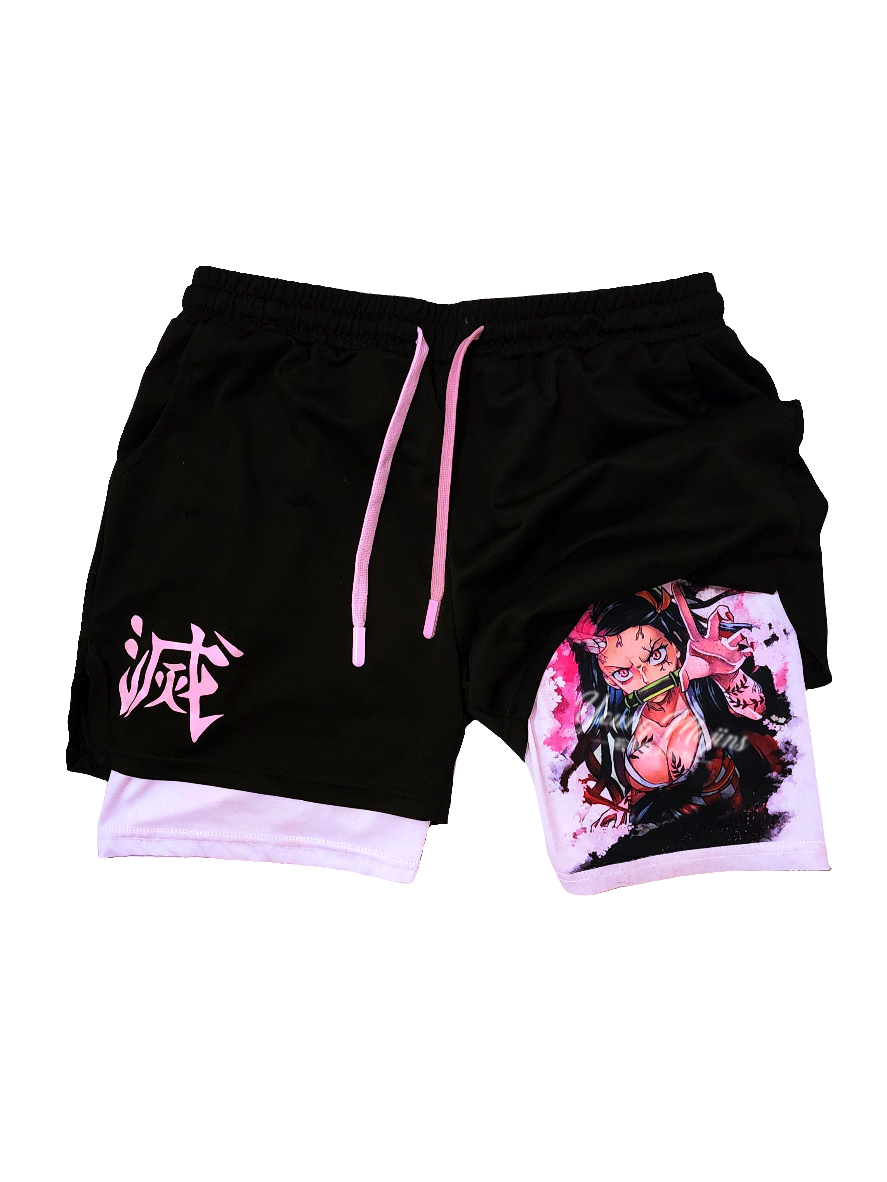 Nezuko Demon Mode "Anime × Gym" Shorts – art-by-rosas